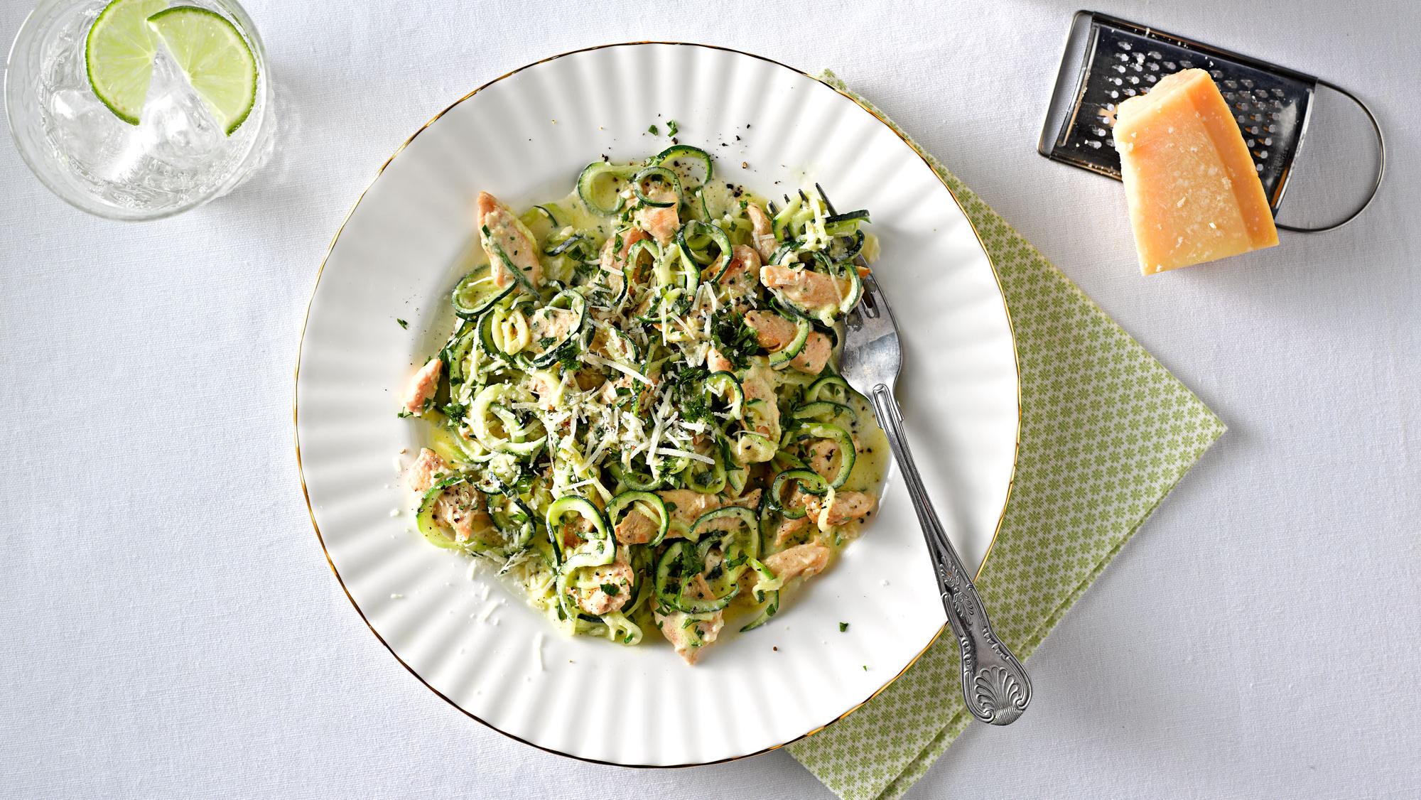 Courgette Alfredo Chicken | Atkins Low Carb Diet