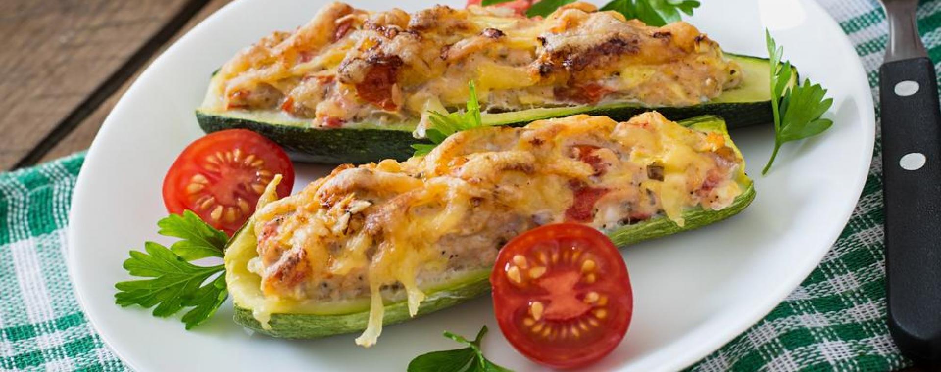 Chicken Stuffed Zucchini | Atkins Low Carb Diet