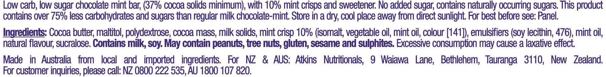 Milk Chocolate Mint Crisp | Atkins Low Carb Expert